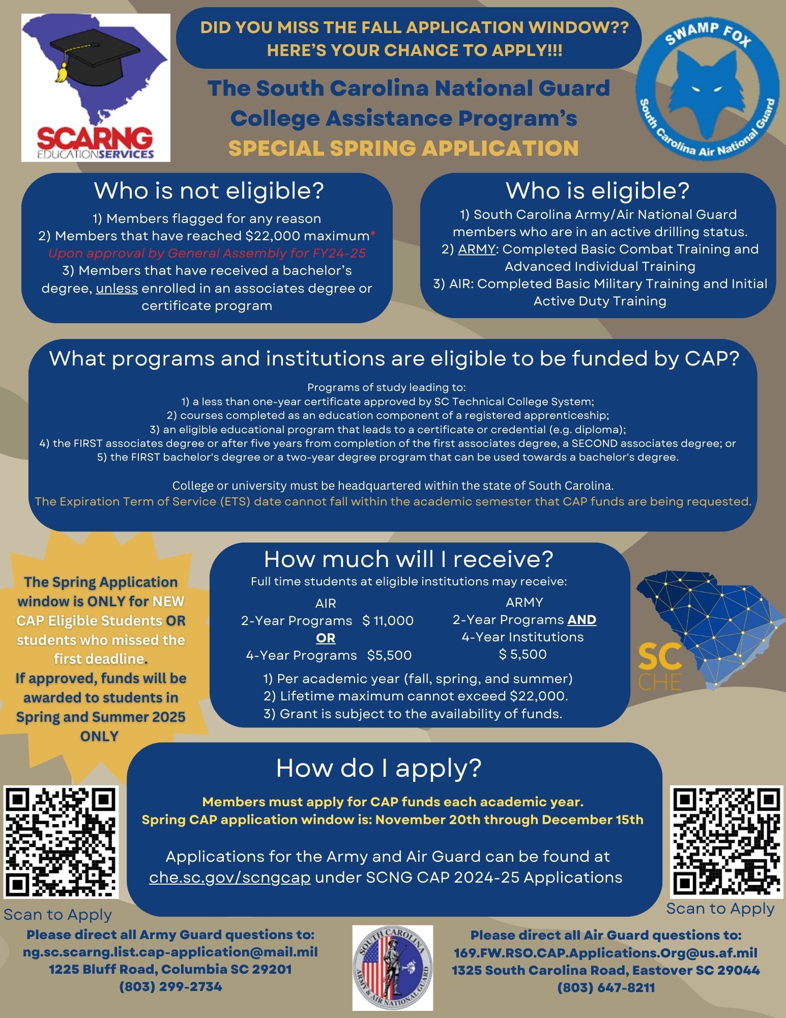 South Carolina National Guard College Assistance Program (SCNG CAP) | CHE