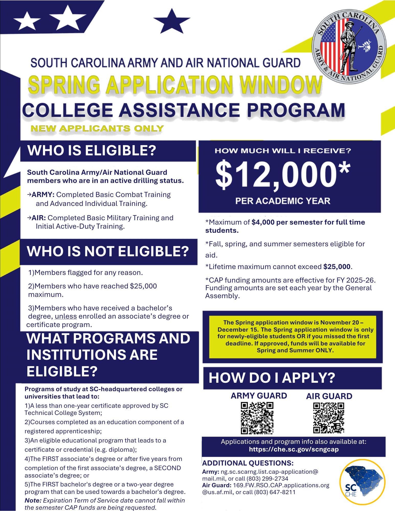 South Carolina National Guard College Assistance Program (SCNG CAP) | CHE